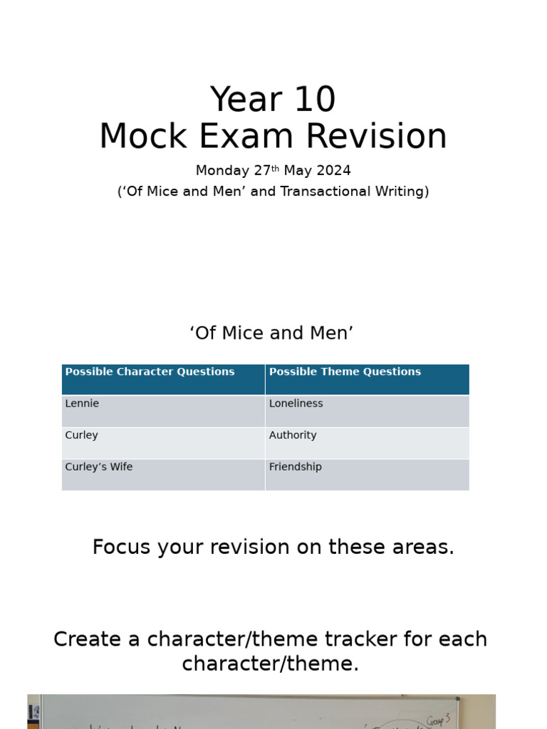 Year 10 Mock Exam Revision | PDF