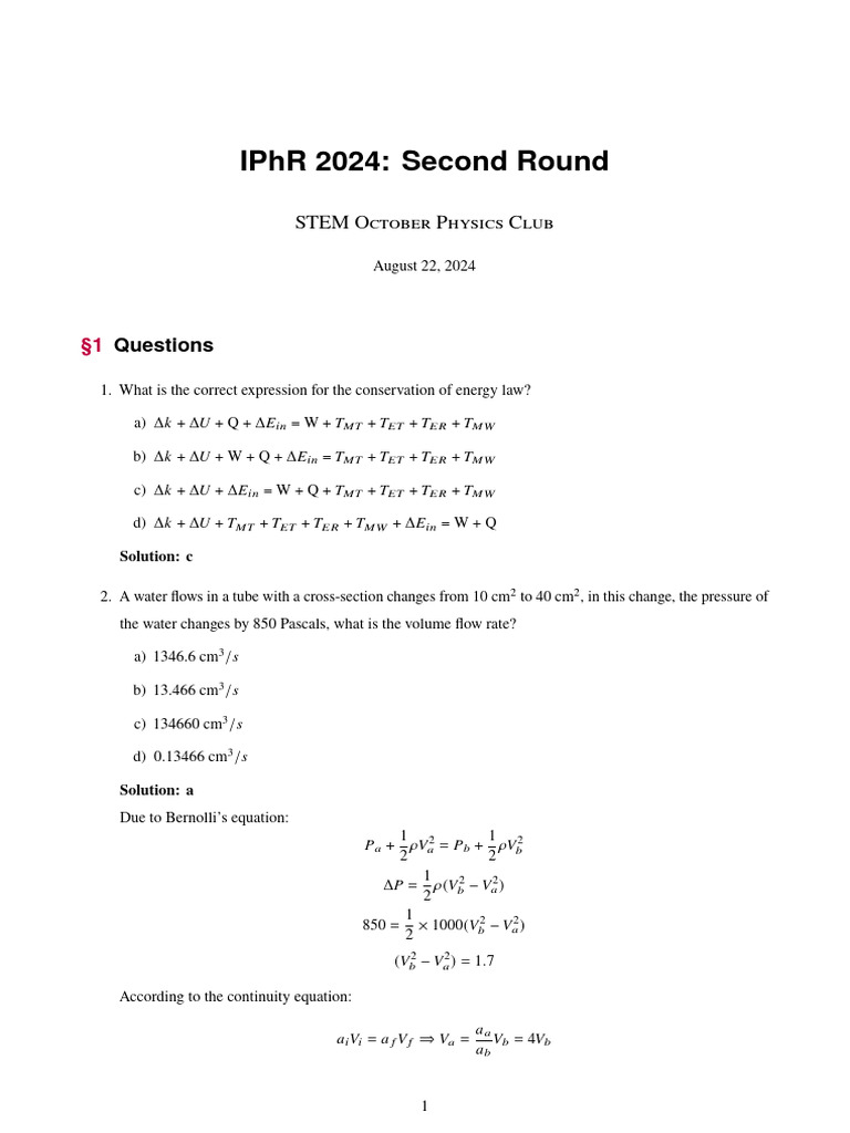 IPhR 2024 Round 2 Organized | PDF | Inductance | Capacitor