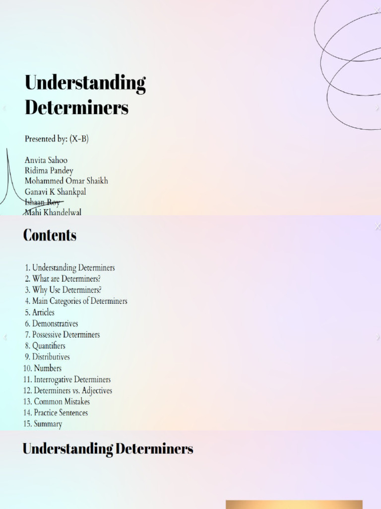 DETERMINERS | PDF