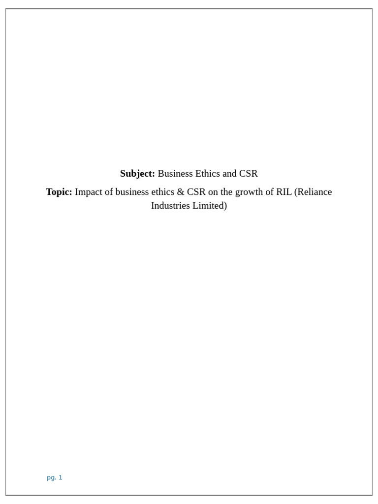 Business Ethics and CSR | PDF | Corporate Social Responsibility ...