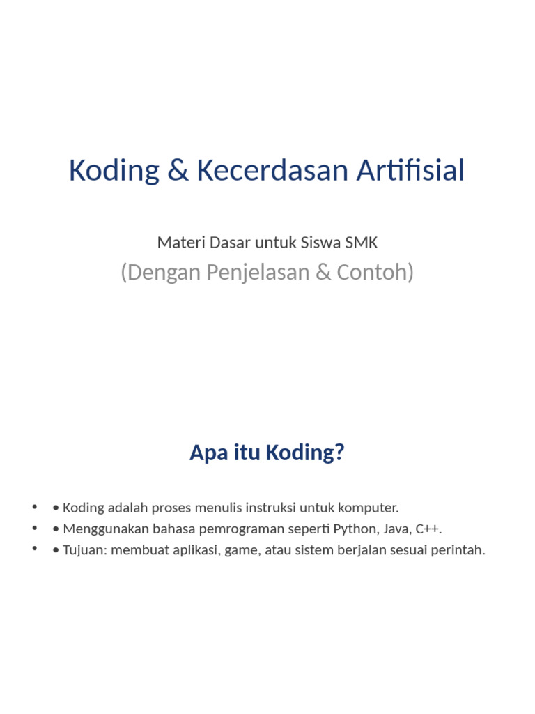Materi Koding Dan AI SMK | PDF