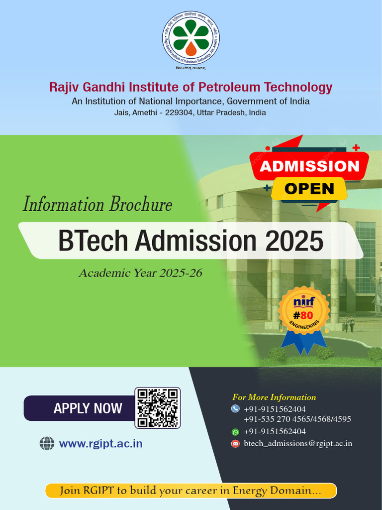 RGIPT Campus Area Details for BTech 2025 | PDF | Engineering | Creativity