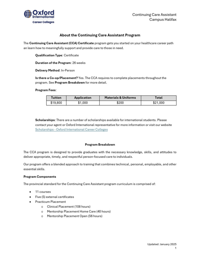 Free CCA Course for Int'l Students in NS | PDF | Vaccines | Health Sciences