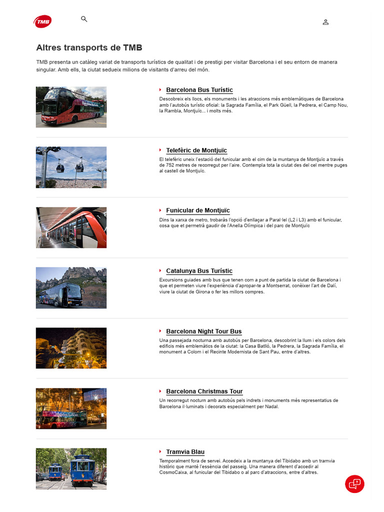 Altres Transports de TMB - Transports Metropolitans de Barcelona | PDF