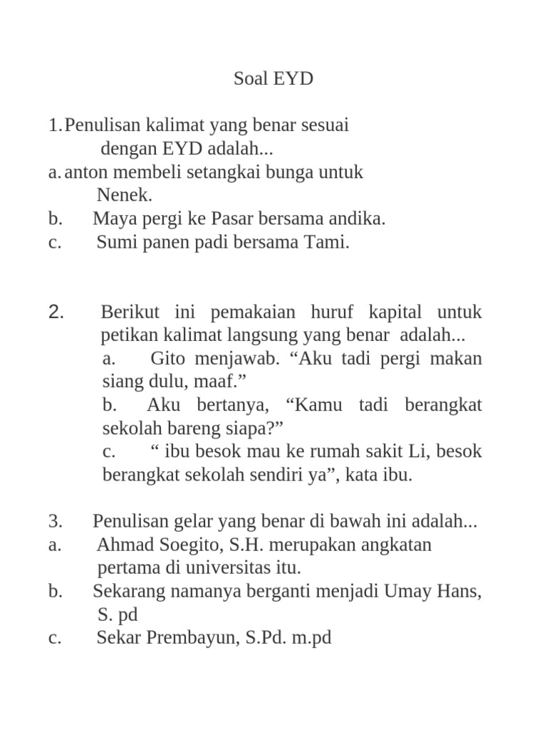 Penulisan EYD yang Benar | PDF