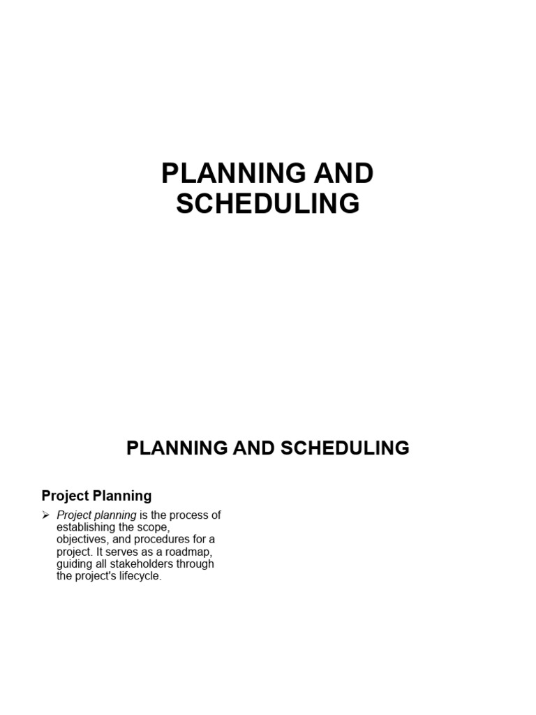 Chapter 3 Planning and Scheduling Part 1 | PDF
