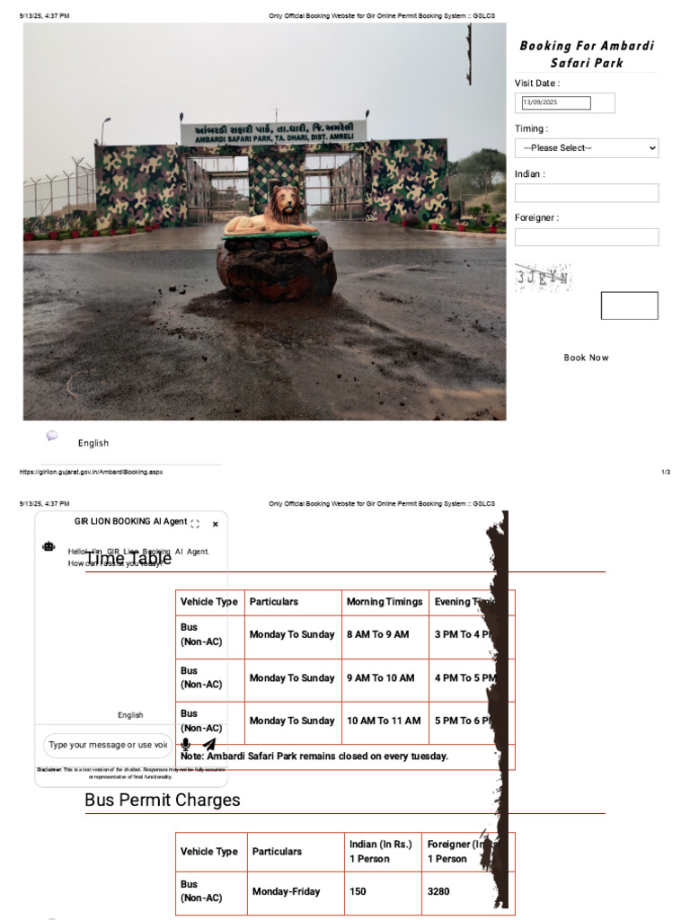 Ambardi Safari Park Booking Details | PDF | Software | Mobile Software