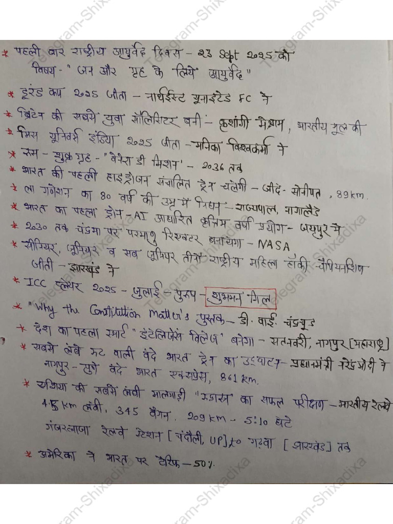 Current Affairs 2025 Updated | PDF