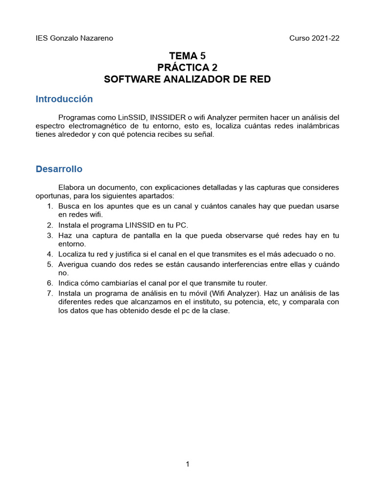RL Práctica2. Software Analizador de Red | PDF