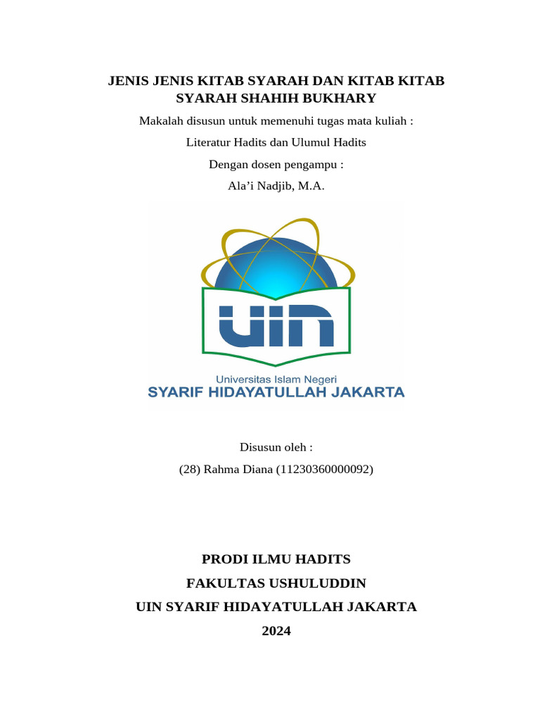 Jenis-Jenis Kitab Syarah Hadis | PDF