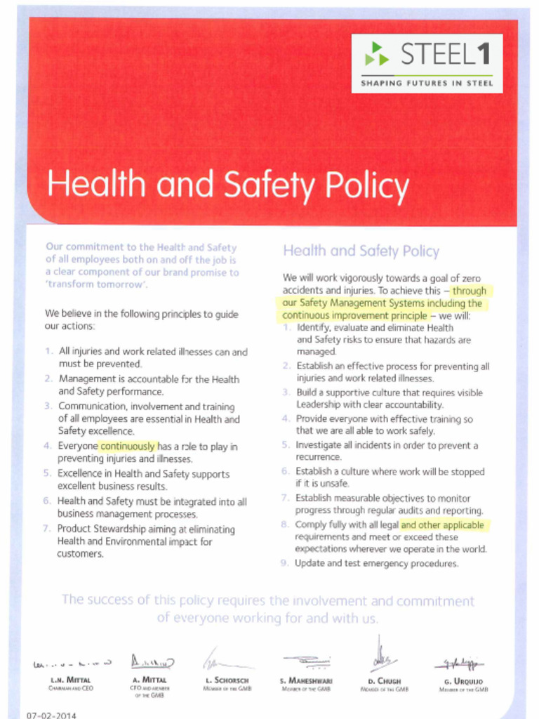 Health and Safety Policy PDF | PDF