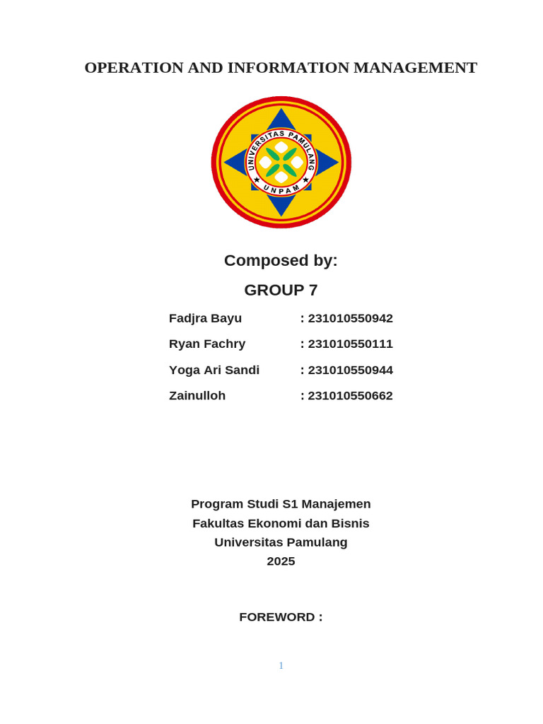 Operation and Information Management Guide | PDF | Phrase