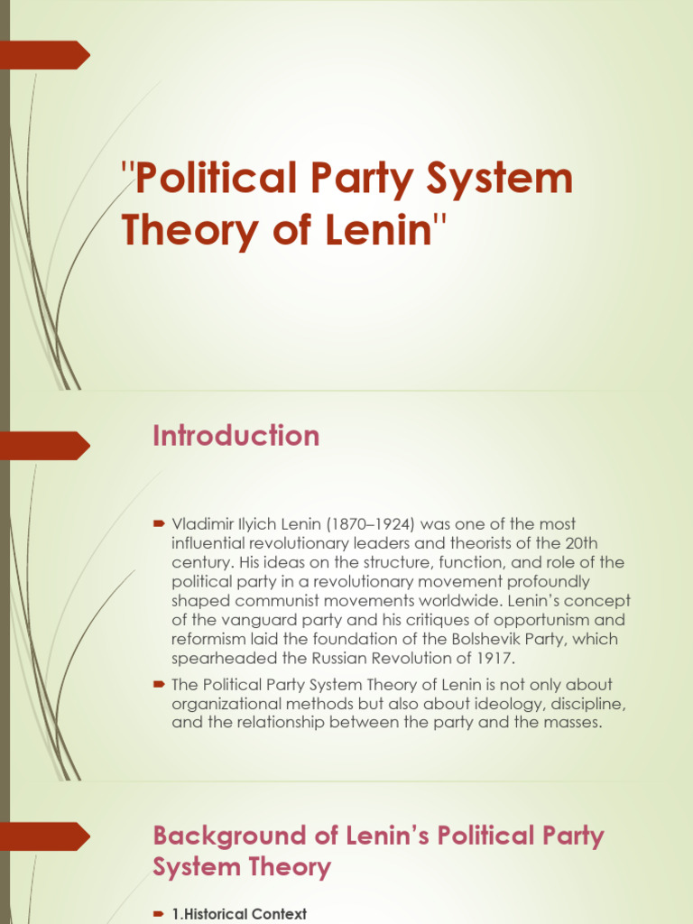 Lenin's Vanguard Party Theory Explained | PDF | Leninism | Vladimir Lenin
