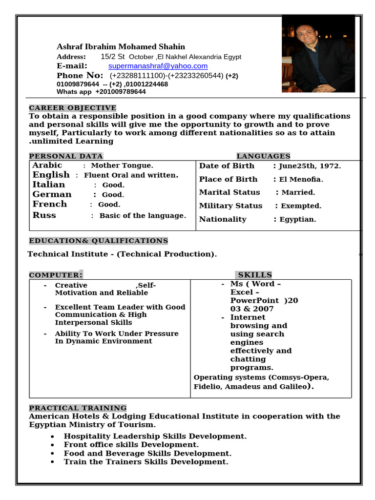 Ashraf C.V 2025 | PDF | Hotel