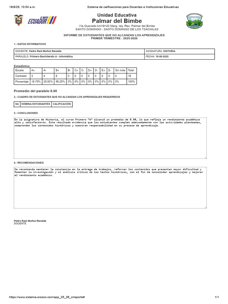 1°informe Historia | PDF