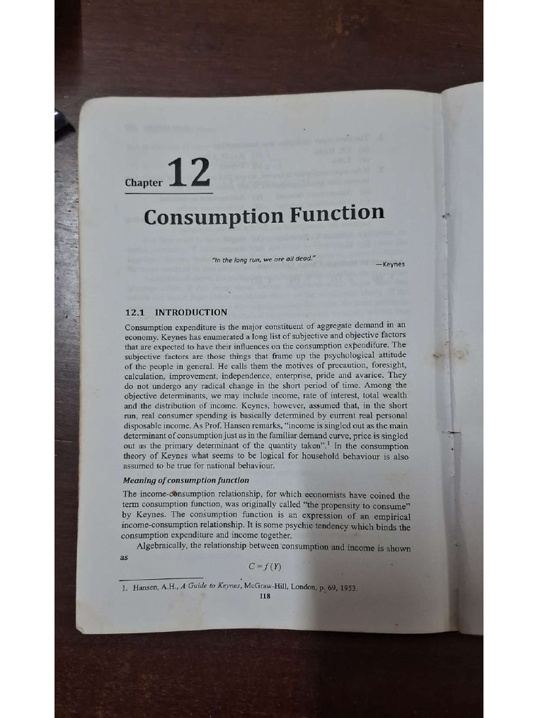 Consumption Theories Text Maria John Kennedy | PDF