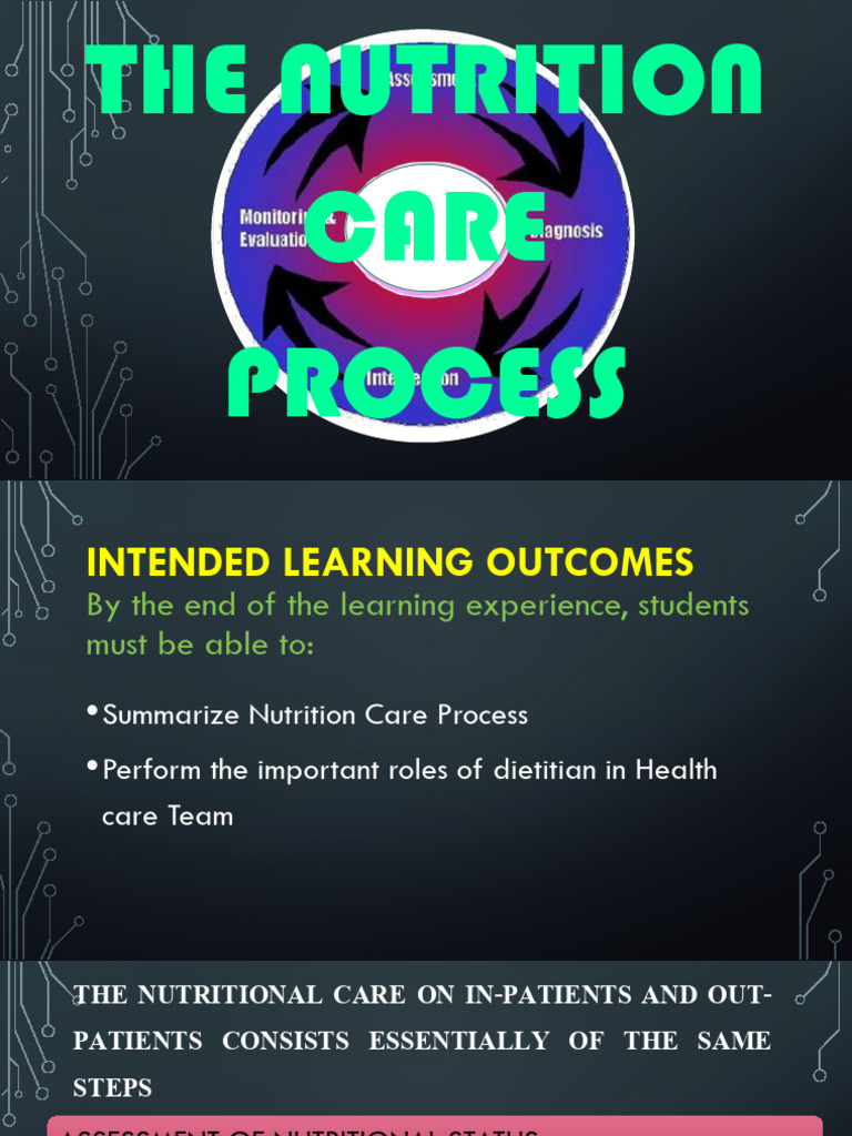 Nutrition Care Process Overview | PDF | Diet (Nutrition) | Diet & Nutrition