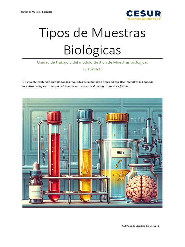 Muestras Biológicas RA3 | PDF | Coagulación | Especialidades Medicas