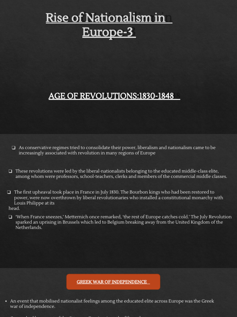 Rise of Nationalism in Europe - PPT-3 | PDF | Romanticism | Nationalism