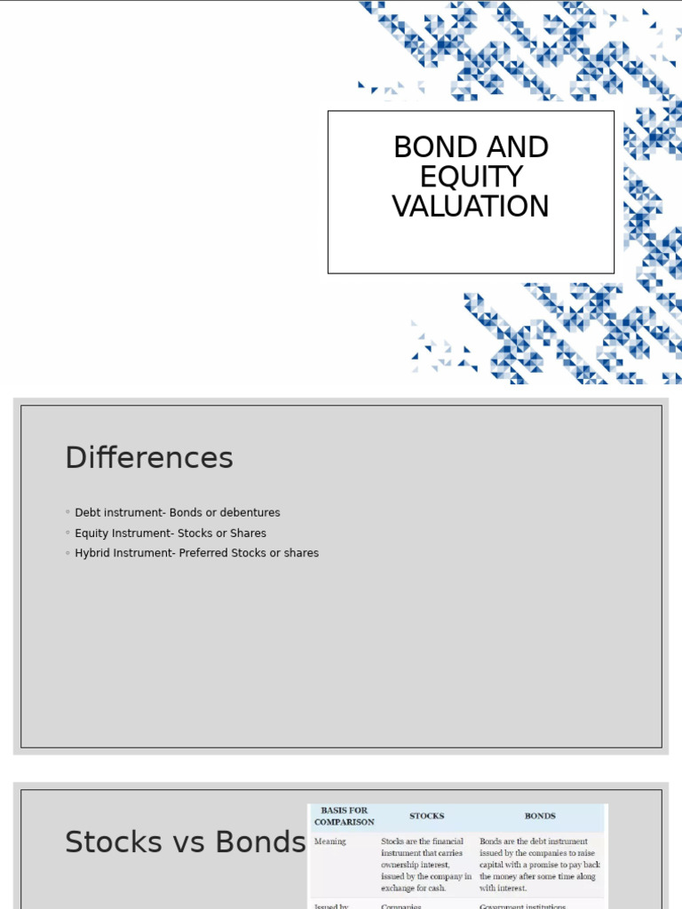 Session 3 Bond and Equity Valuation | PDF | Bonds (Finance) | Yield ...