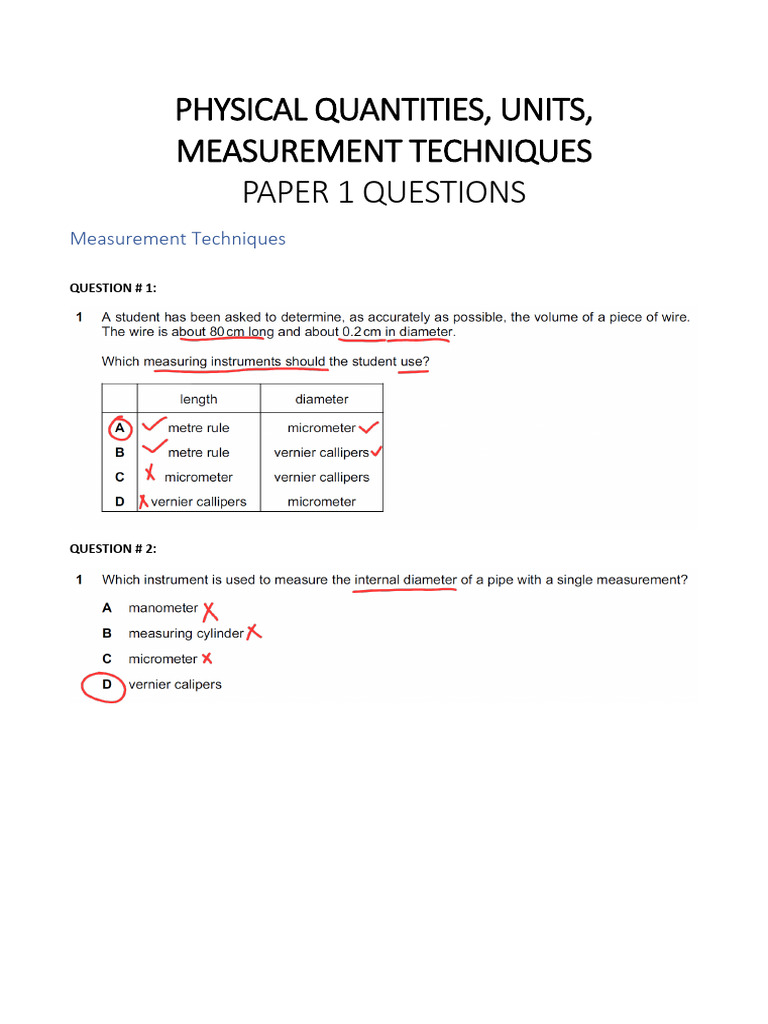 Measurement Techniques and Units Guide | PDF