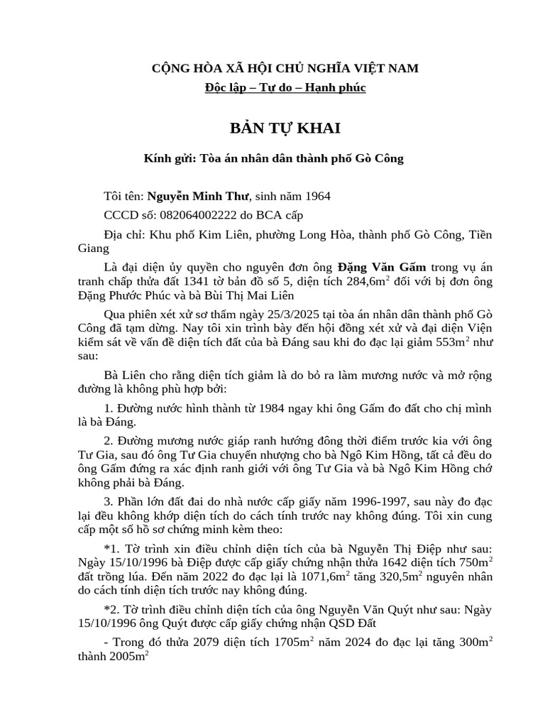 Ban Tu Khai Nguyen Minh Thu | PDF