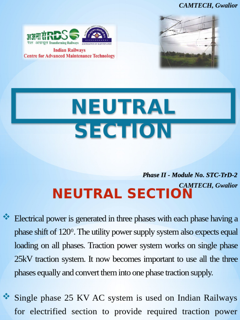 I-Neutral Section Indian Railways Sse Ohe | PDF | Electricity ...