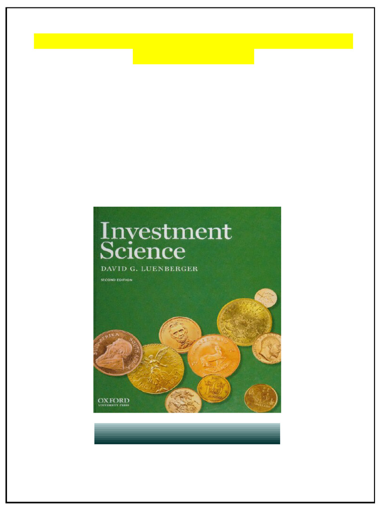 Investment Science 2nd Edition David G. Luenberger Full | PDF | Yield ...