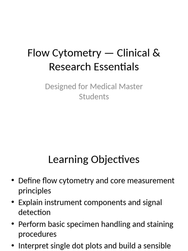 Flow Cytometry Master Students | PDF | Flow Cytometry | Immune System