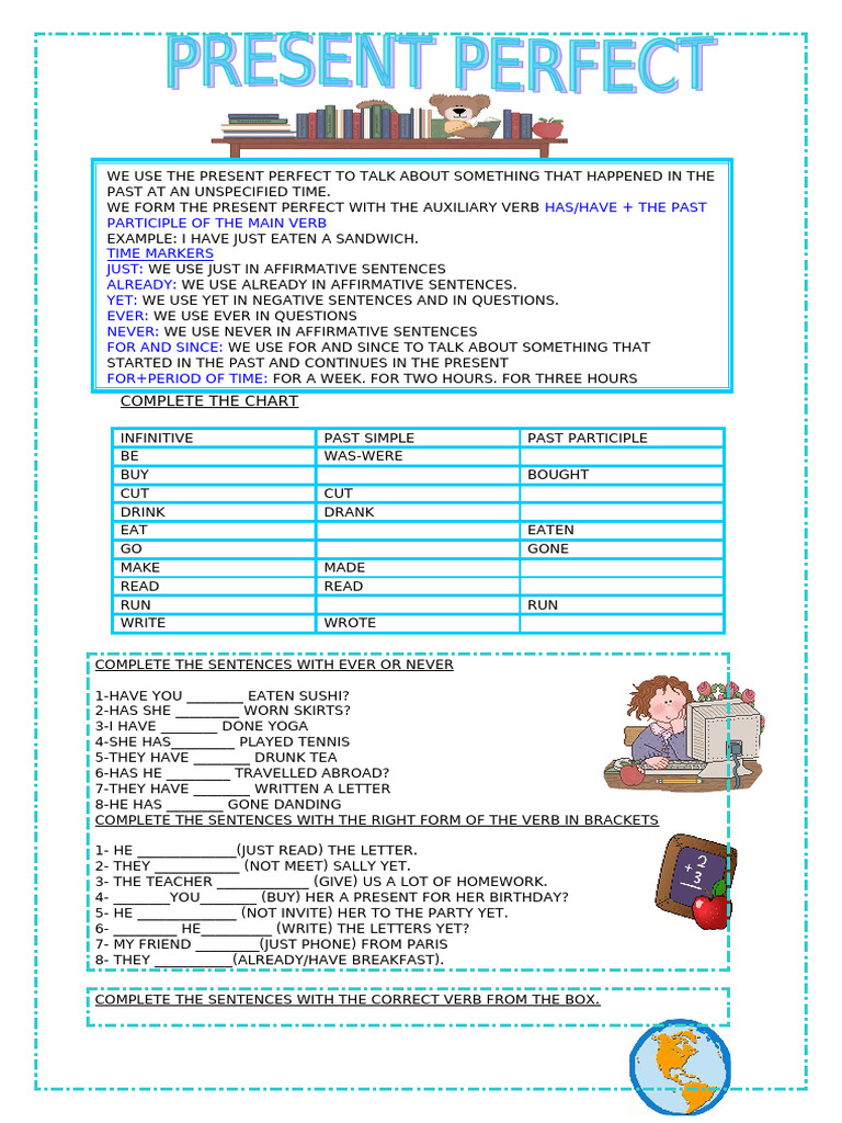 Present Perfect Fun Activities Games 976 | PDF | Semantics | Language ...
