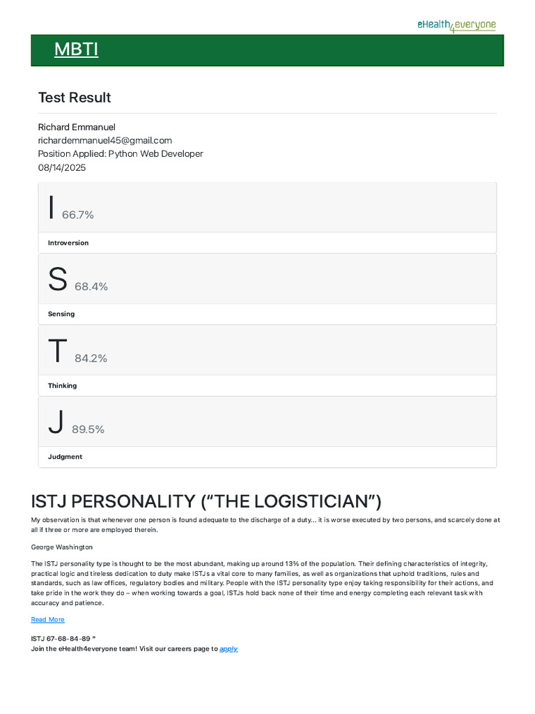 Istj Personality | PDF