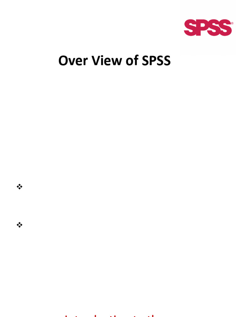 Module V Overview of SPSS | PDF | Spss | Level Of Measurement