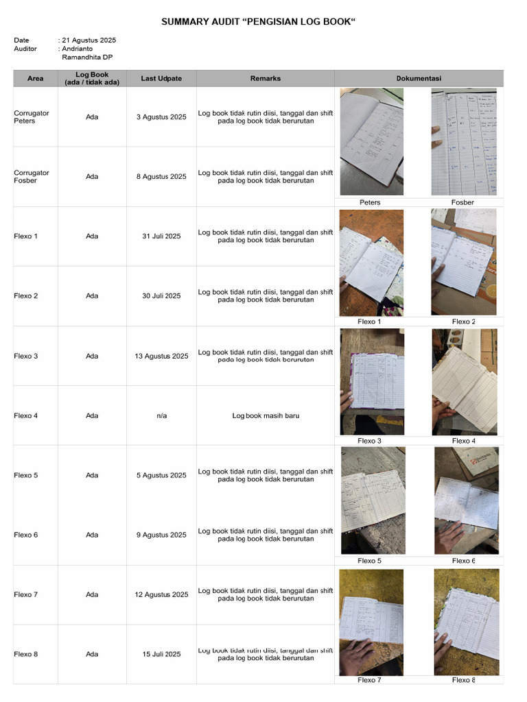 Audit Log Book | PDF
