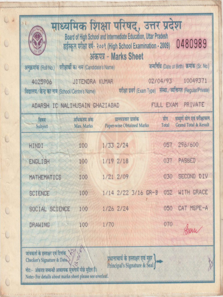 10 Marksheet | PDF