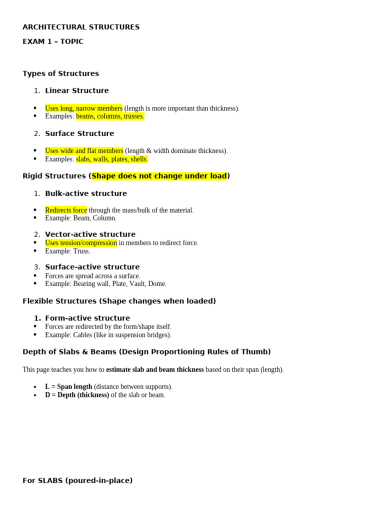 Types of Architectural Structures Explained | PDF