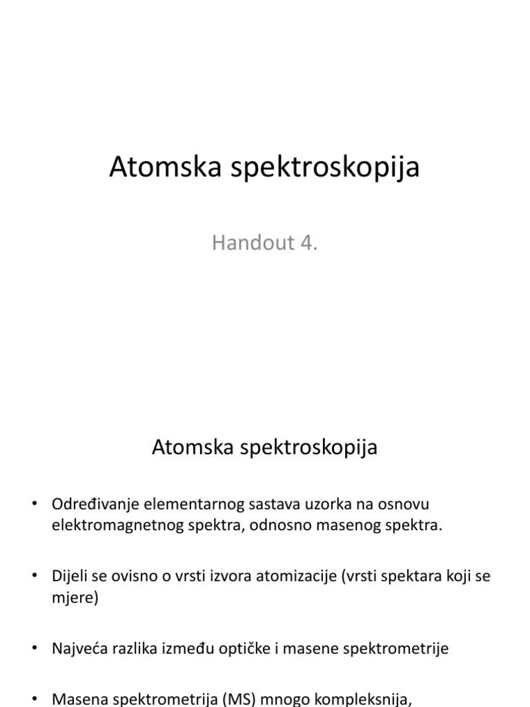 Atomska Spektroskopija | PDF