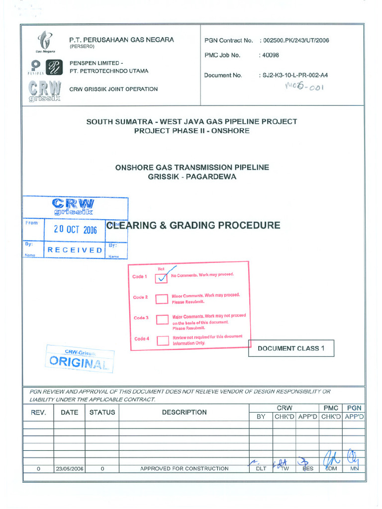 Clearing and Greading Procedure | PDF