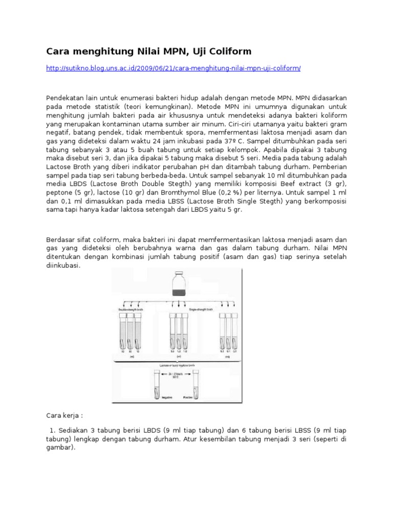 Cara Menghitung Nilai MPN | PDF