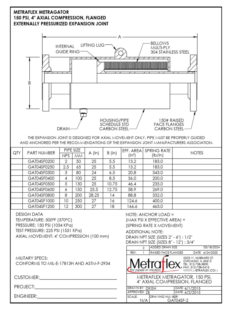Metragator Expansion Joint Specifications | PDF | Pipe (Fluid ...