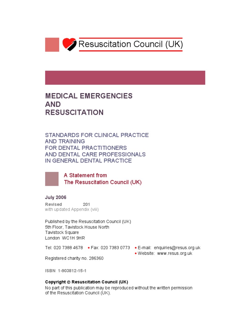ME and Resus Standards Resus Council UK | Cardiopulmonary Resuscitation ...