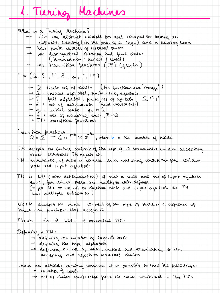 BoCS Lecture 01 Turing Machines | PDF | Mathematics | Mathematical Logic