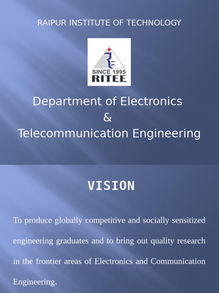 Electronics & Telecommunication Engineering at Raipur Institute | PDF ...