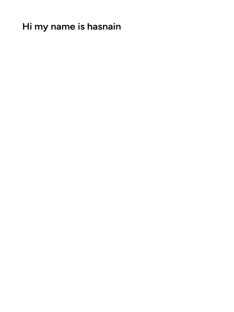 Hi My Name Is Hasnain | PDF