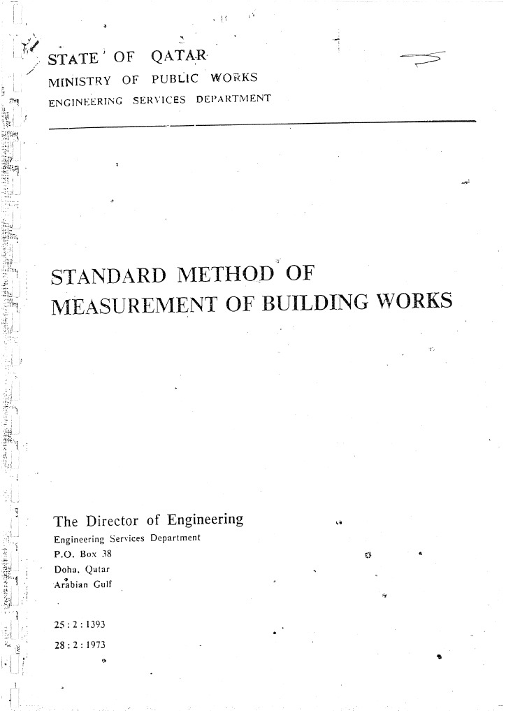 Qatar Standard Method of Measurements