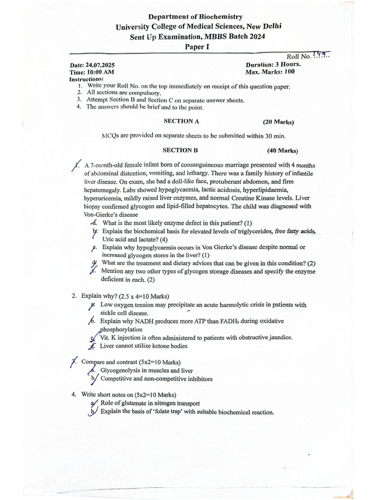 Batch 24 - Biochemistry Sent Up | PDF