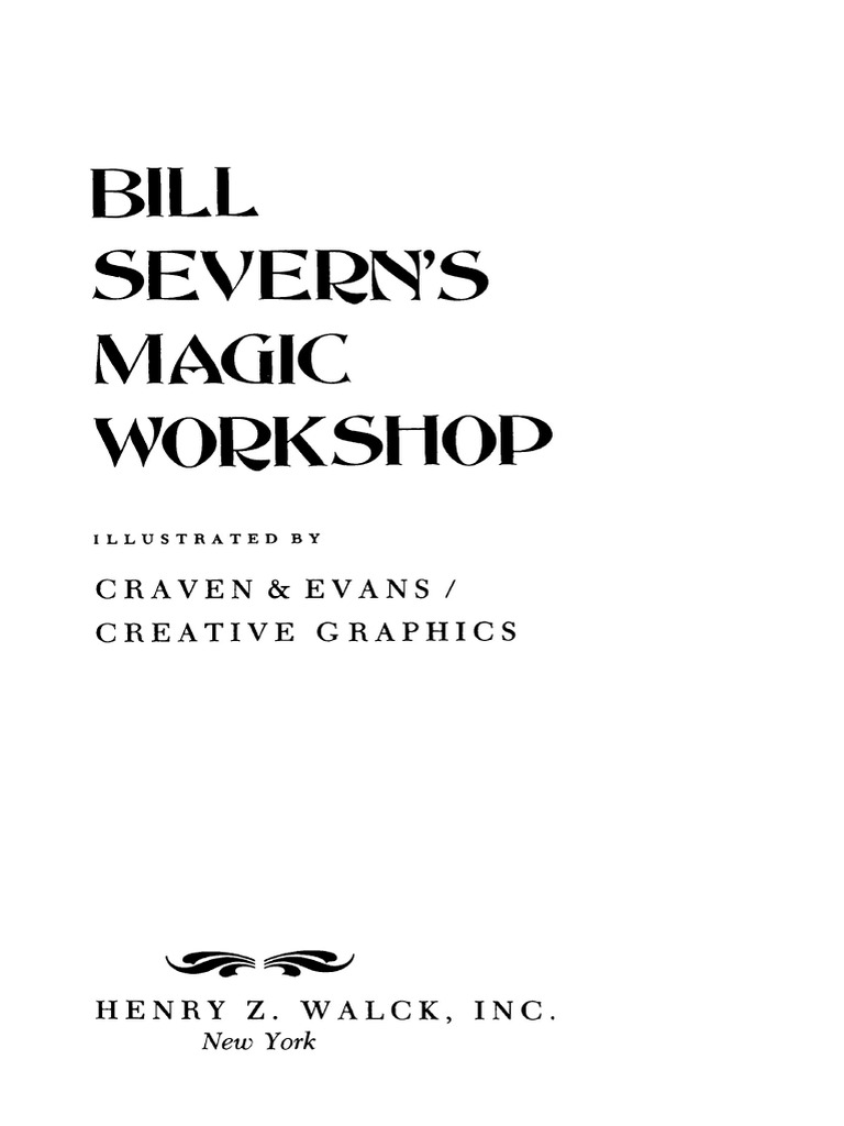 Bill Severn's Magic Workshop Guide | PDF