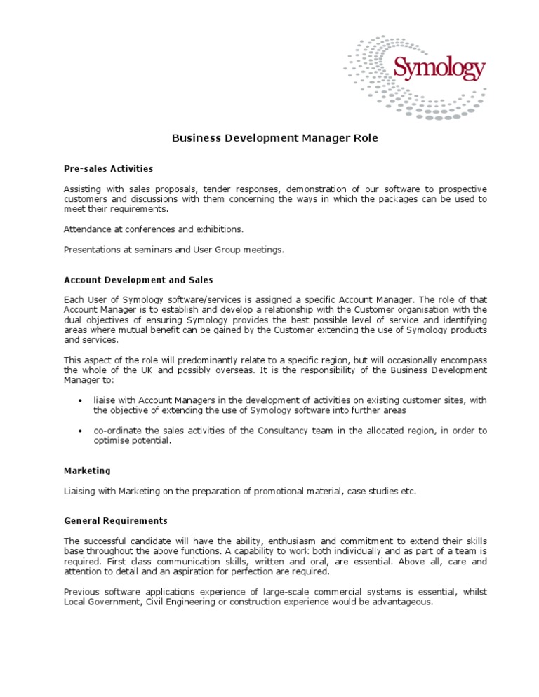 Business Development Manager | PDF