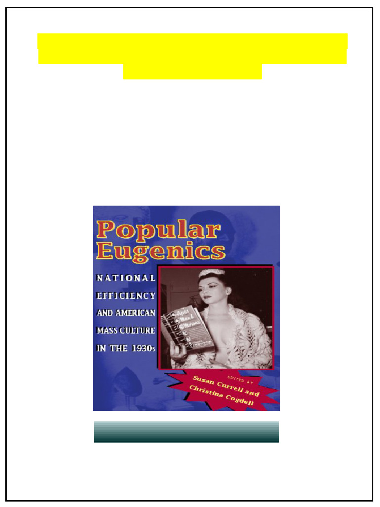 Popular Eugenics National Efficiency and American Mass Culture in the ...