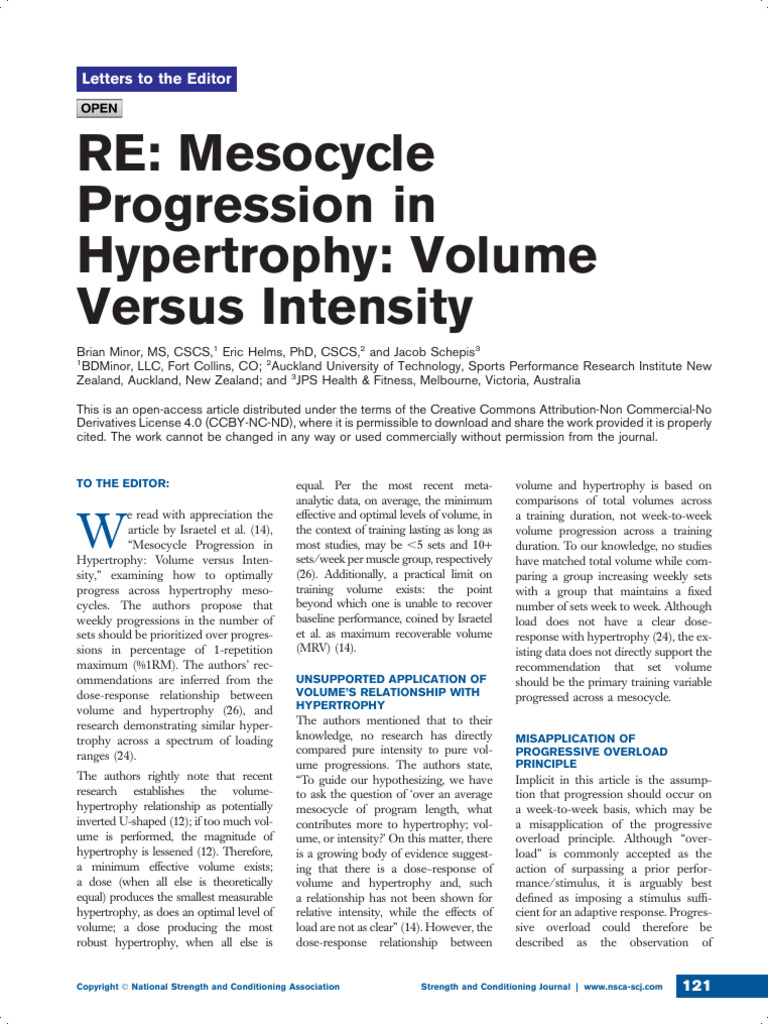 Mesocycle Progression in Hypertrophy Volume.15 | PDF | Strength ...