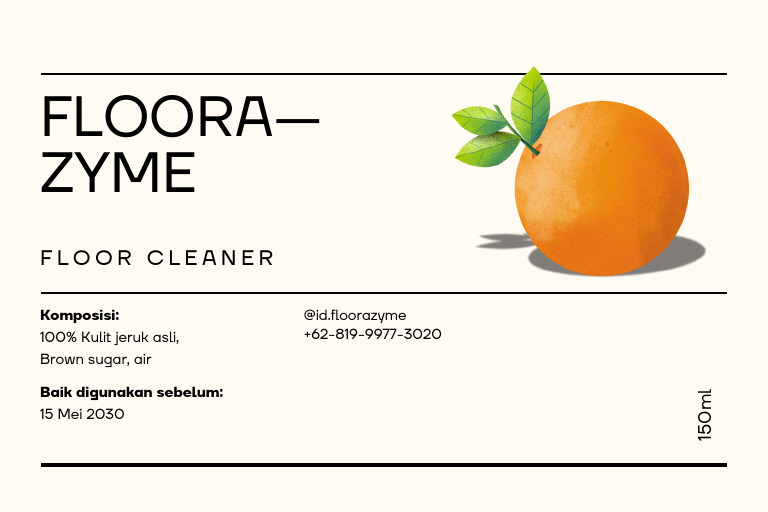Stiker Label Kemasan Jus Jeruk Modern Minimalis Krem Oranye_20250211 ...